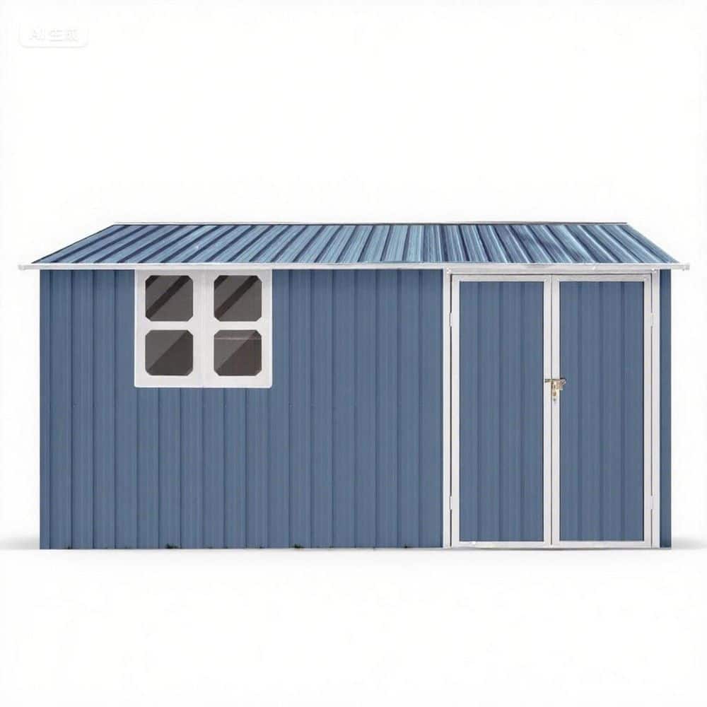 Daheat Metal Garden Sheds 12 ft. x 10 ft. Outdoor Storage Sheds Blue ...
