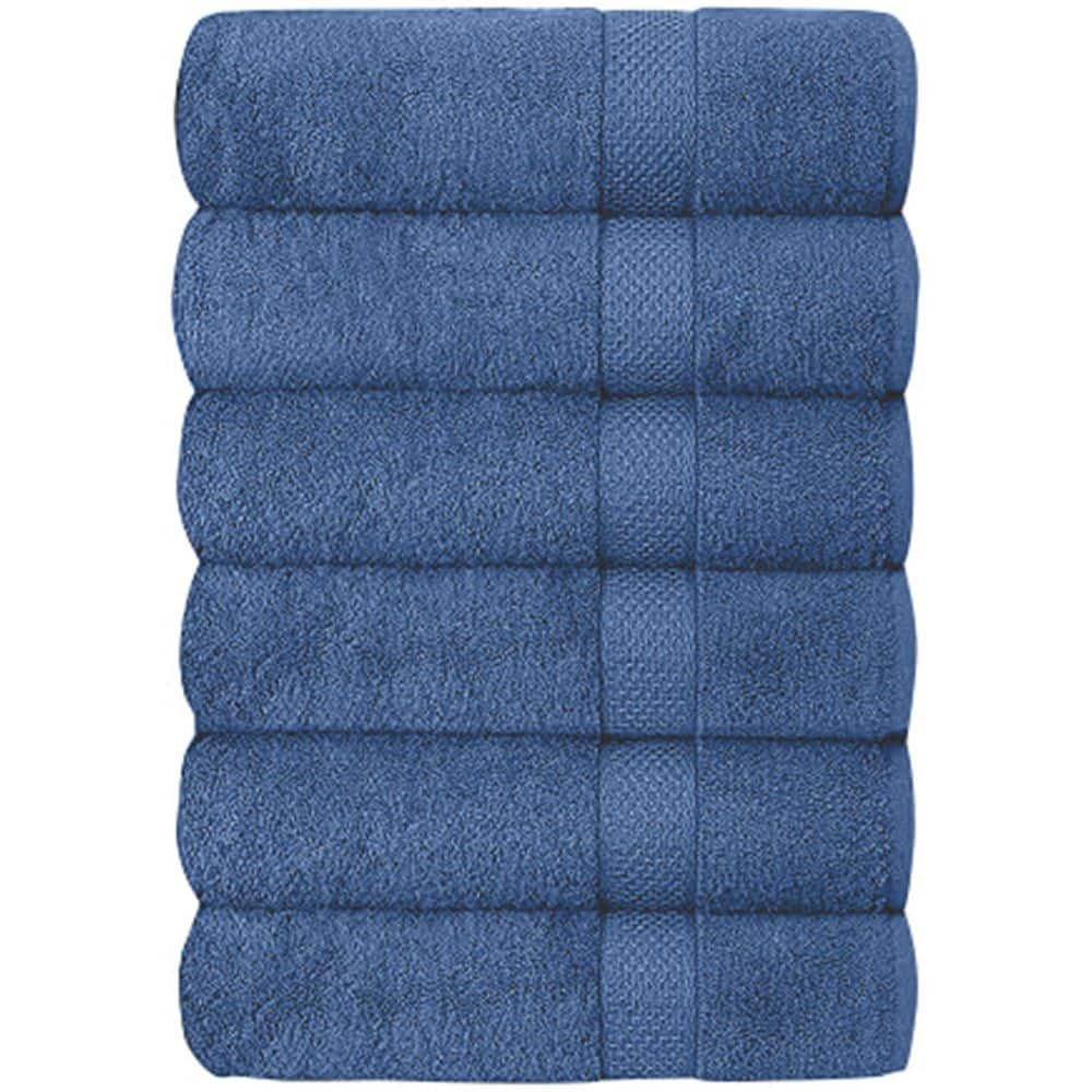 J&V TEXTILES 6-Piece Blue Cotton Bath Towel Set 6PK TWL BLUE - The Home ...