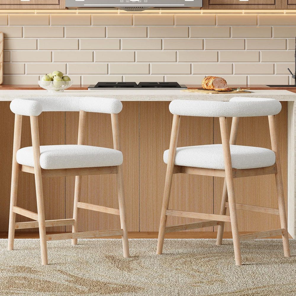 CHRISTOPHER KNIGHT HOME Leigh 36 in. H Natural+White Solid Wood Bar ...
