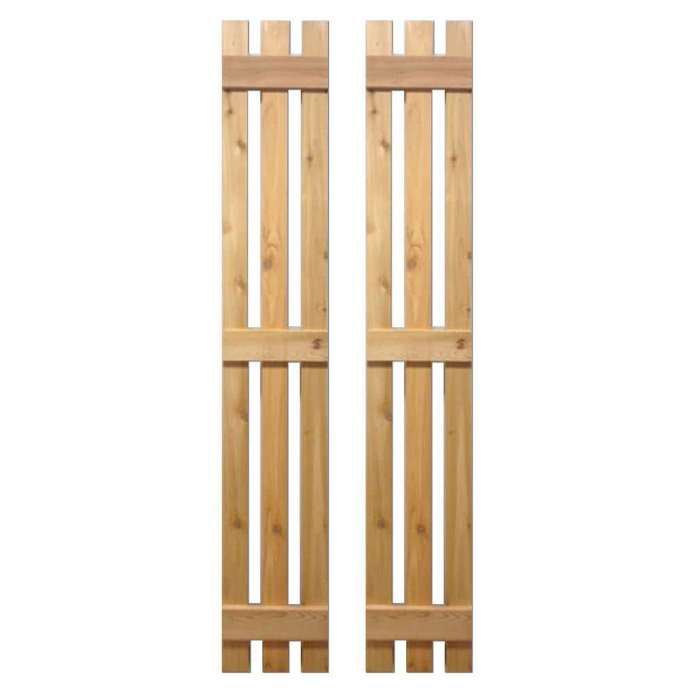 Design Craft MIllworks 12 in. x 67 in. Natural Cedar Baton Spaced ...
