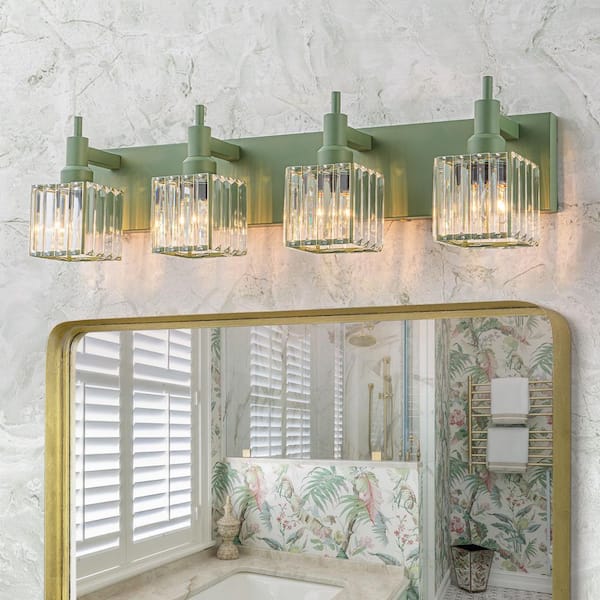 EDISLIVE Orillia 27.5 in. 4-Light Modern Macaron Green Bathroom Vanity ...