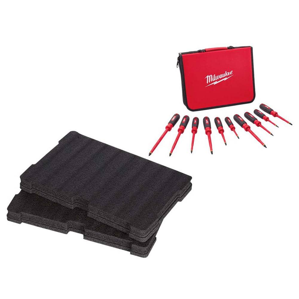 Milwaukee 1000-Volt Insulated Screwdriver Set and Case with PACKOUT ...
