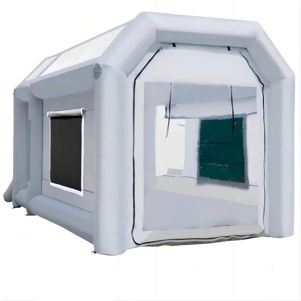 WRIGHTMASTER 13 ft. x 8.2 ft. x 8.2 ft. Portable Inflatable Paint Booth with Blowers (370W and ...