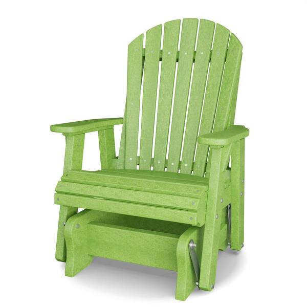 WILDRIDGE Heritage 1-Person Lime Green Plastic Outdoor Glider LCC-106 ...
