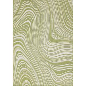 Unique Loom Outdoor Modern Pool Charcoal 9 ft. x 12 ft. Area Rug ...