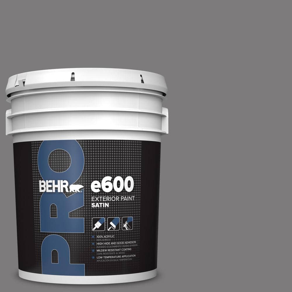 BEHR PRO 5 gal. #BXC-58 Stormy Gray Satin Exterior Paint PR64305 - The ...
