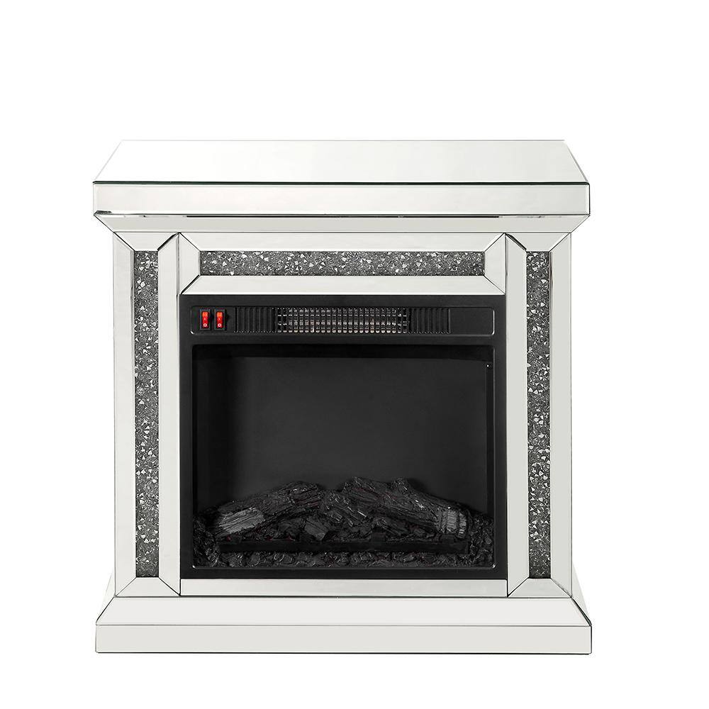 Acme Furniture Noralie 28 in. Freestanding Mirror Electric Fireplace in ...