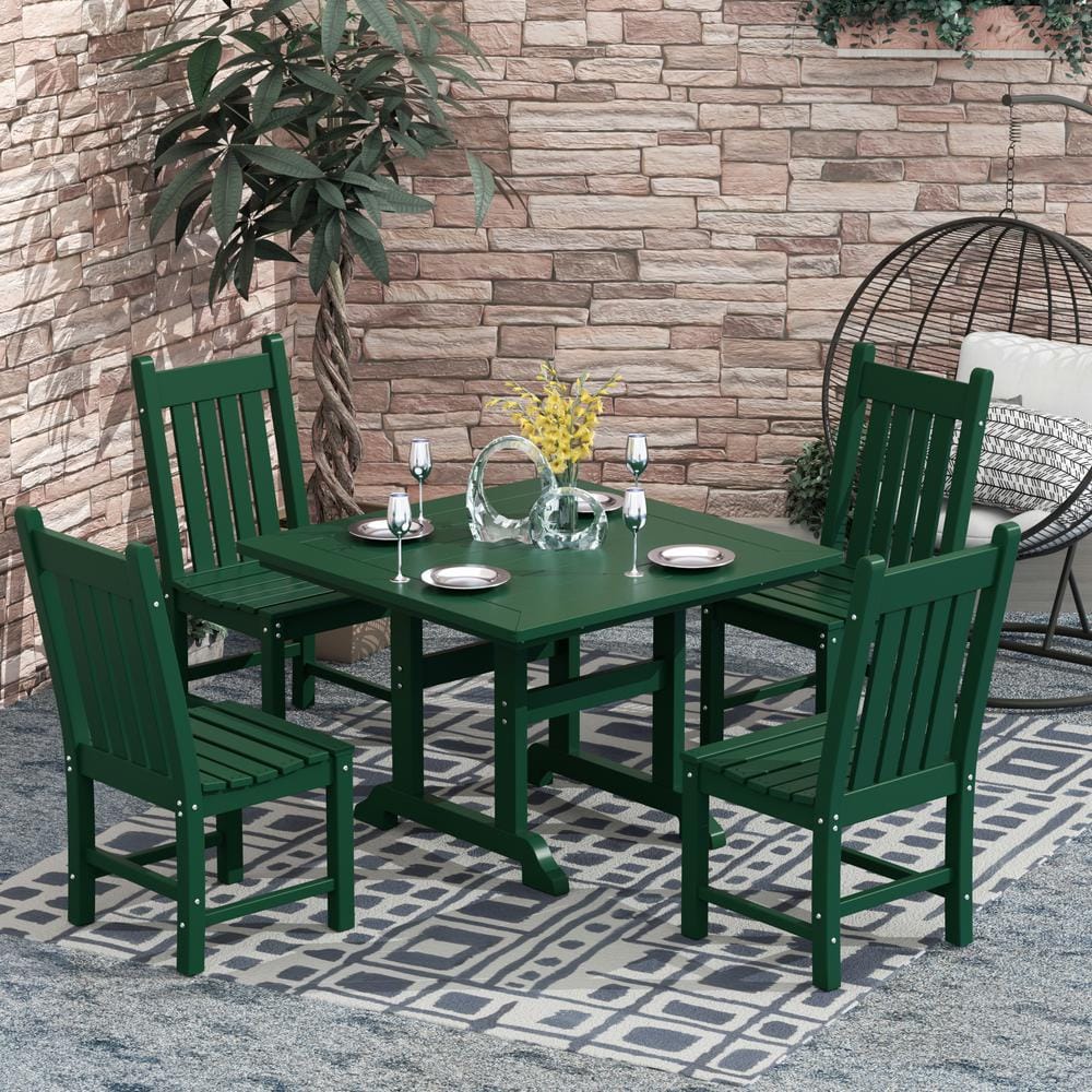 WESTIN OUTDOOR Hayes 5-Piece HDPE Plastic All Weather Outdoor Patio ...