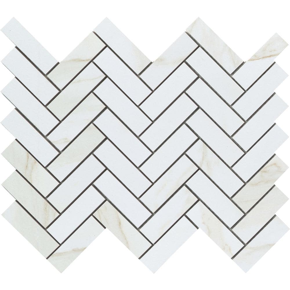 EMSER TILE Nobleza Lugo 10 in. x 12 in. Herringbone Matte Porcelain ...