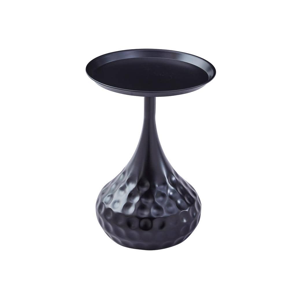 Sudzendf Black Metal Round Outdoor Side Table 1-Piece 2024-7-15-1 - The ...
