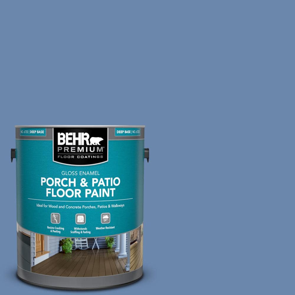 BEHR PREMIUM 1 gal. #M530-5 Cowgirl Blue Gloss Enamel Interior/Exterior ...