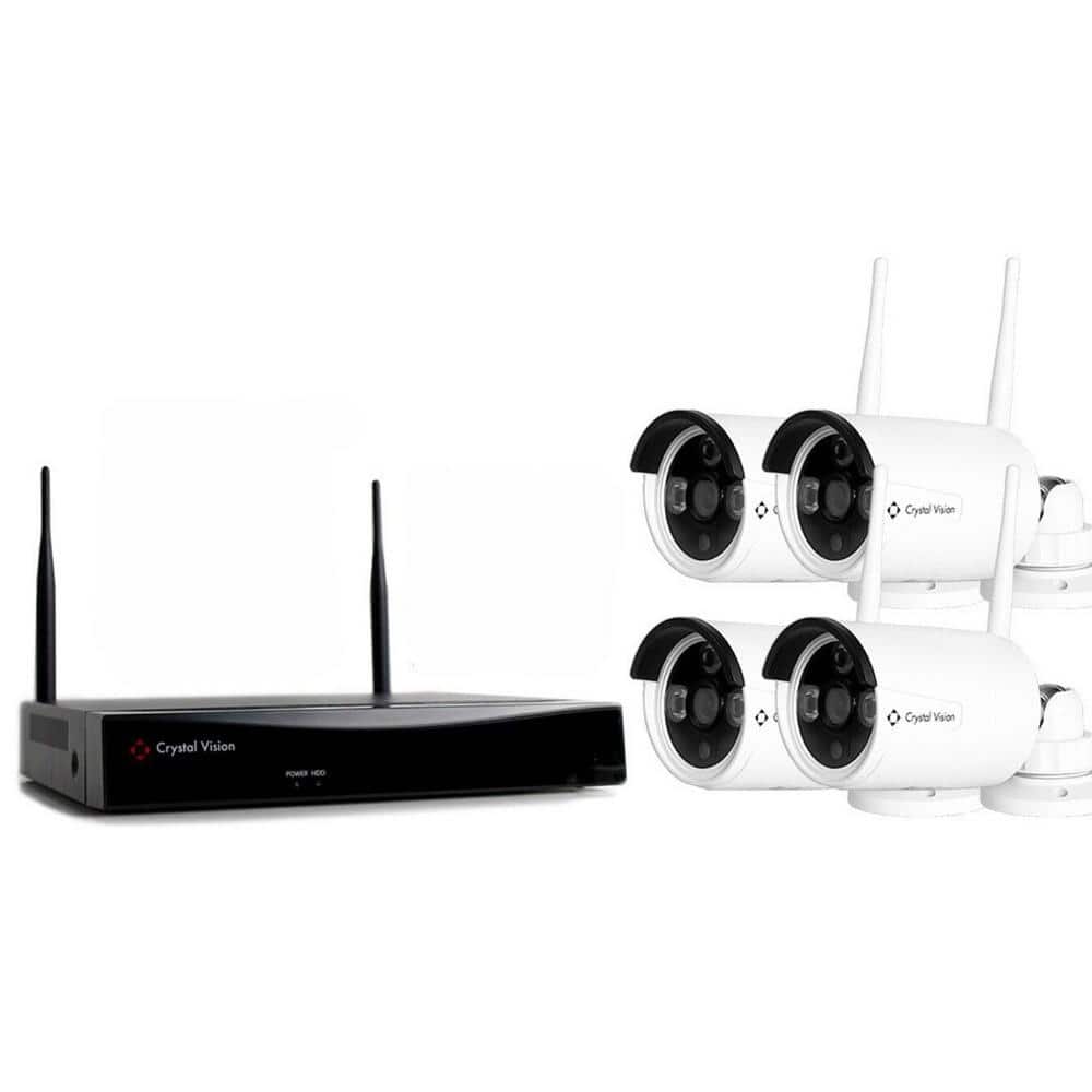 Crystal Vision 10-Channel Wi-Fi 6 NVR with 1TB HDD and 4 x 3 MP AI ...