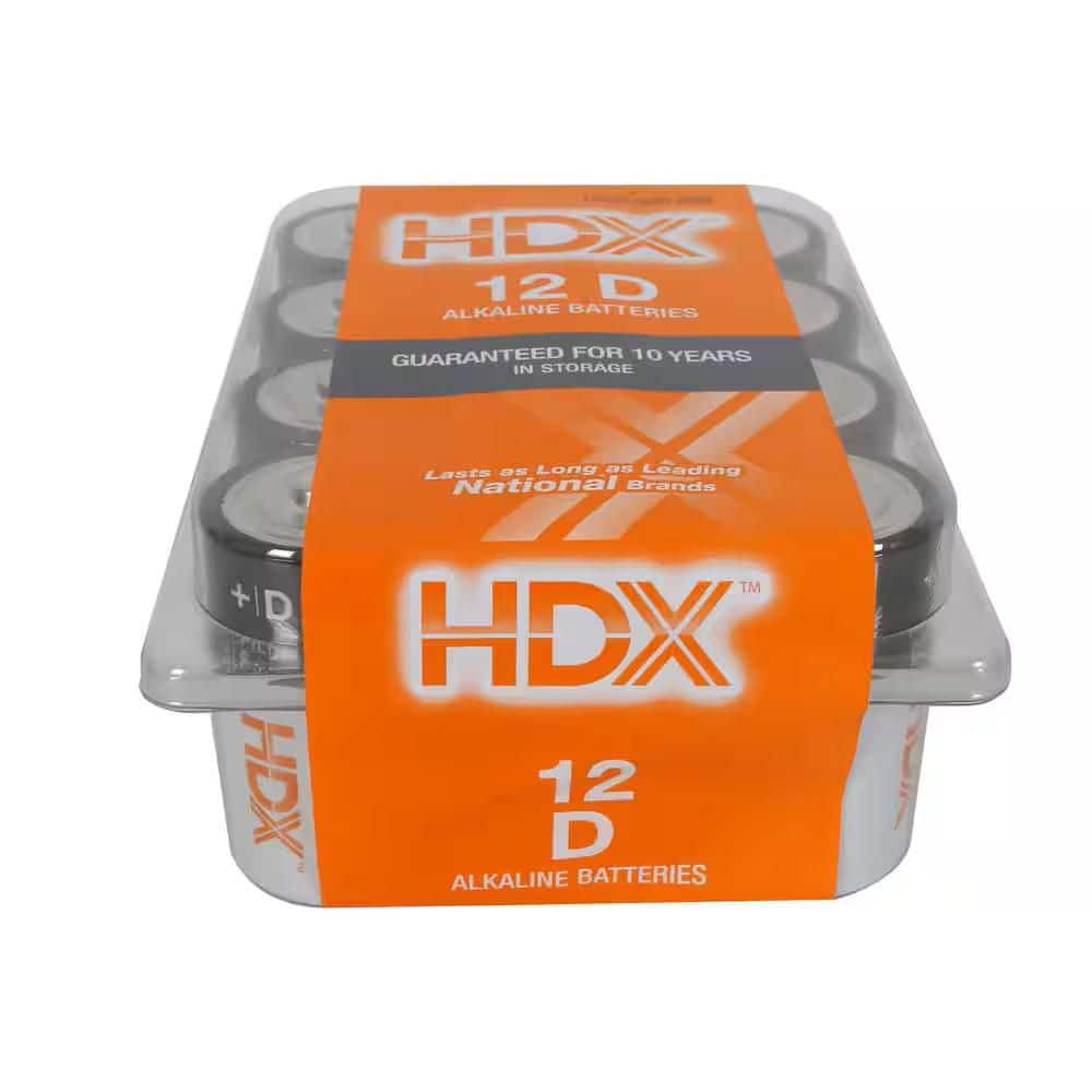 HDX D Alkaline Battery (12-Pack) 004133305768 - The Home Depot