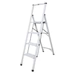 4-Step Steel Skinny Mini Step Stool Ladder with Project Tray HSP-4TG ...