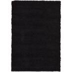 Unique Loom Solid Shag Jet Black 4 ft. x 6 ft. Area Rug 3127955 - The ...