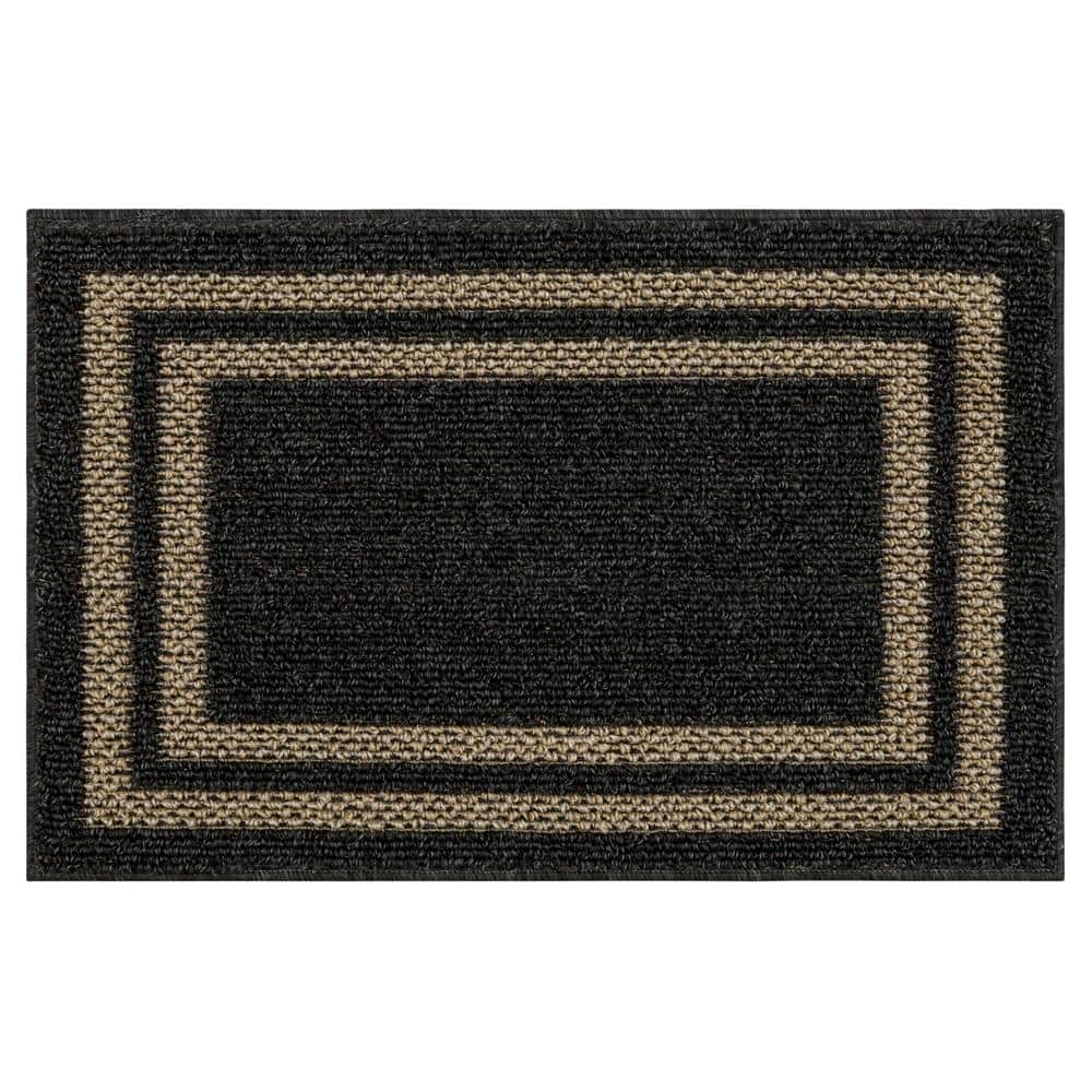 Mohawk Home Basics Hall Border Black 1 ft. 8 in. x 2 ft. 6 in ...