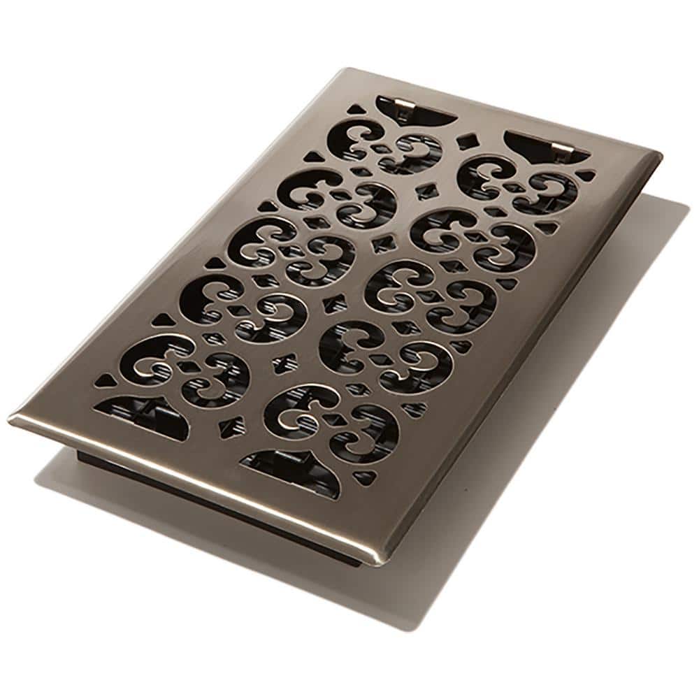 Decor Grates 6 in. x 12 in. Scroll Nickel Floor Register SPH612-NKL ...