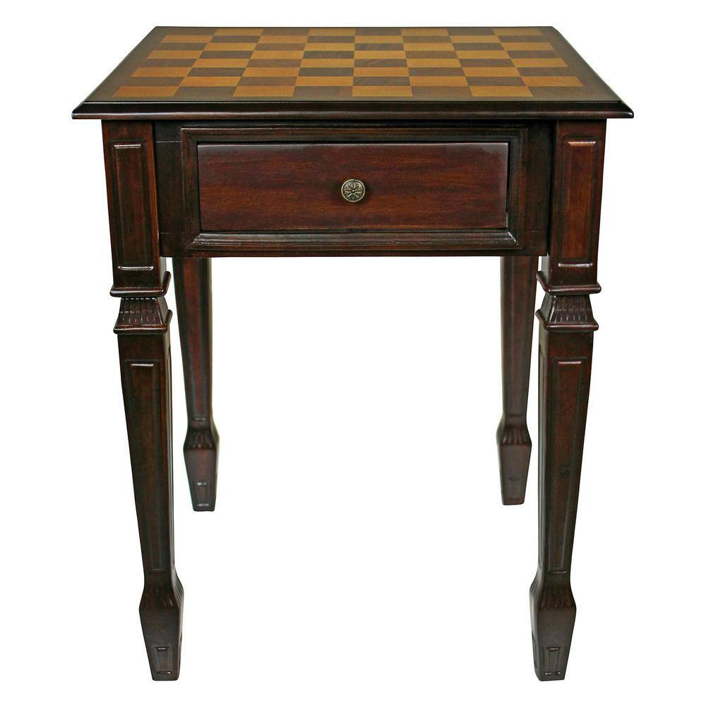 Design Toscano Walpole Manor 20.5 in. Brown Standard Square Top Wood ...