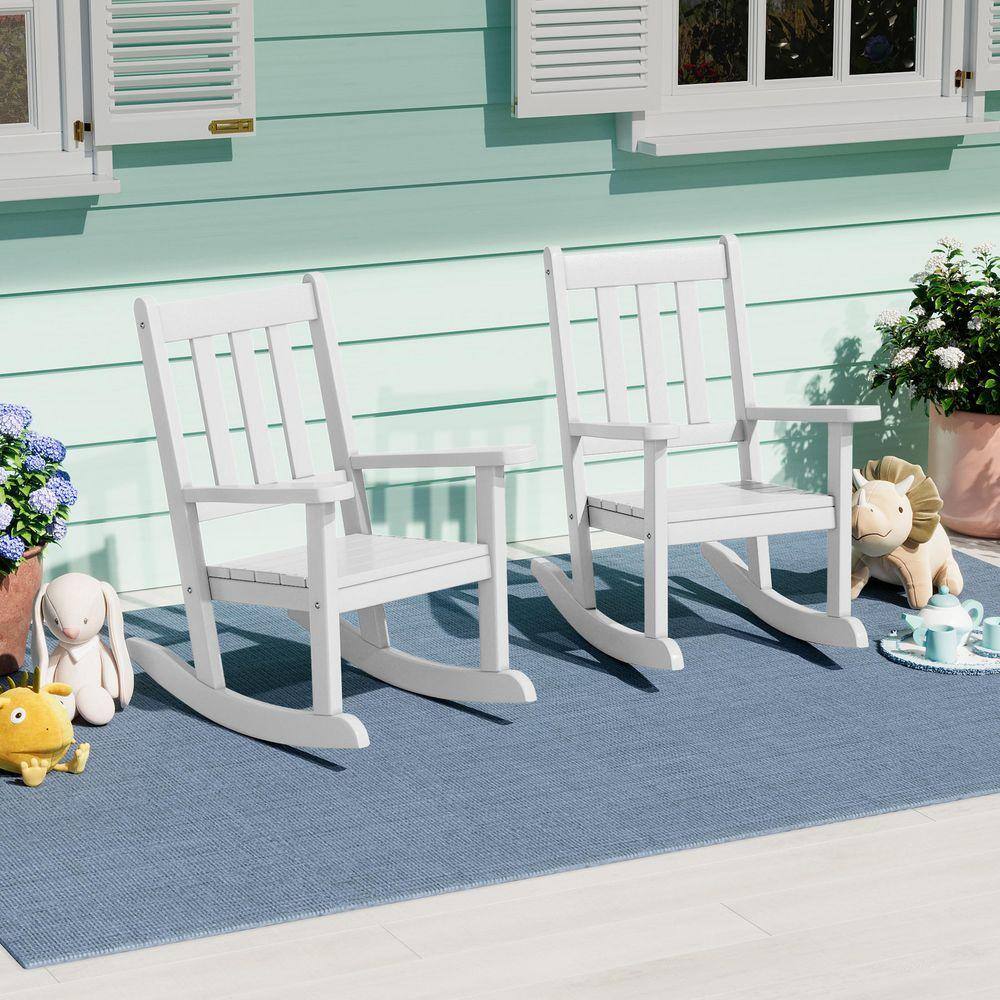 WESTIN OUTDOOR Children's Laguna White All Weather Kids Poly Plastic ...
