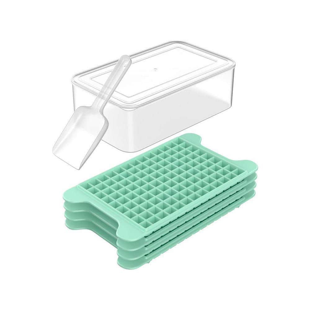 Lynzavix Mini Nugget Ice Cube Tray Set Blue Crushed Ice Mold With Bin ...