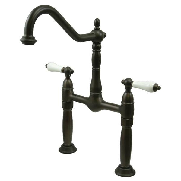 Kingston Brass Victorian Double Hole 2 Handle Vessel Bathroom Faucet In