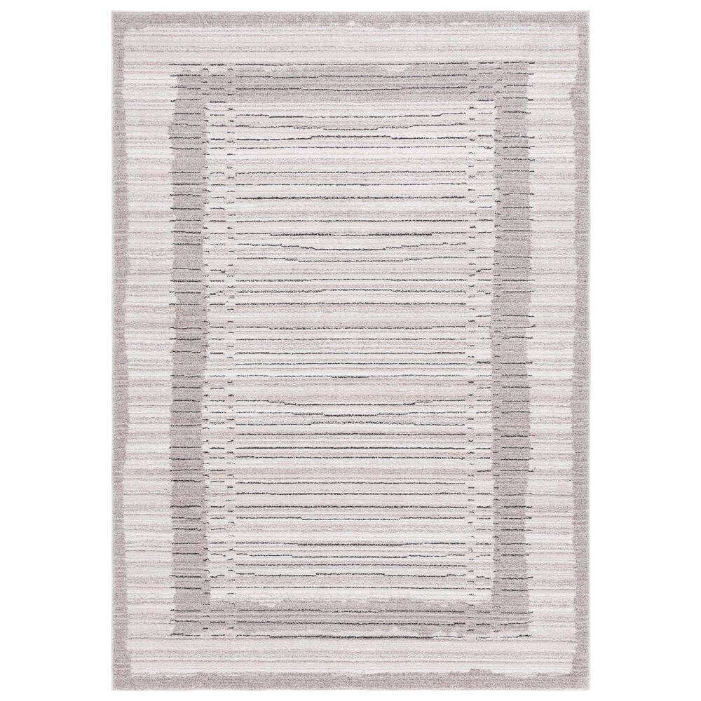 SAFAVIEH Jade 5 ft. x 8 ft. Ivory/Beige Black Border Striped Area Rug ...