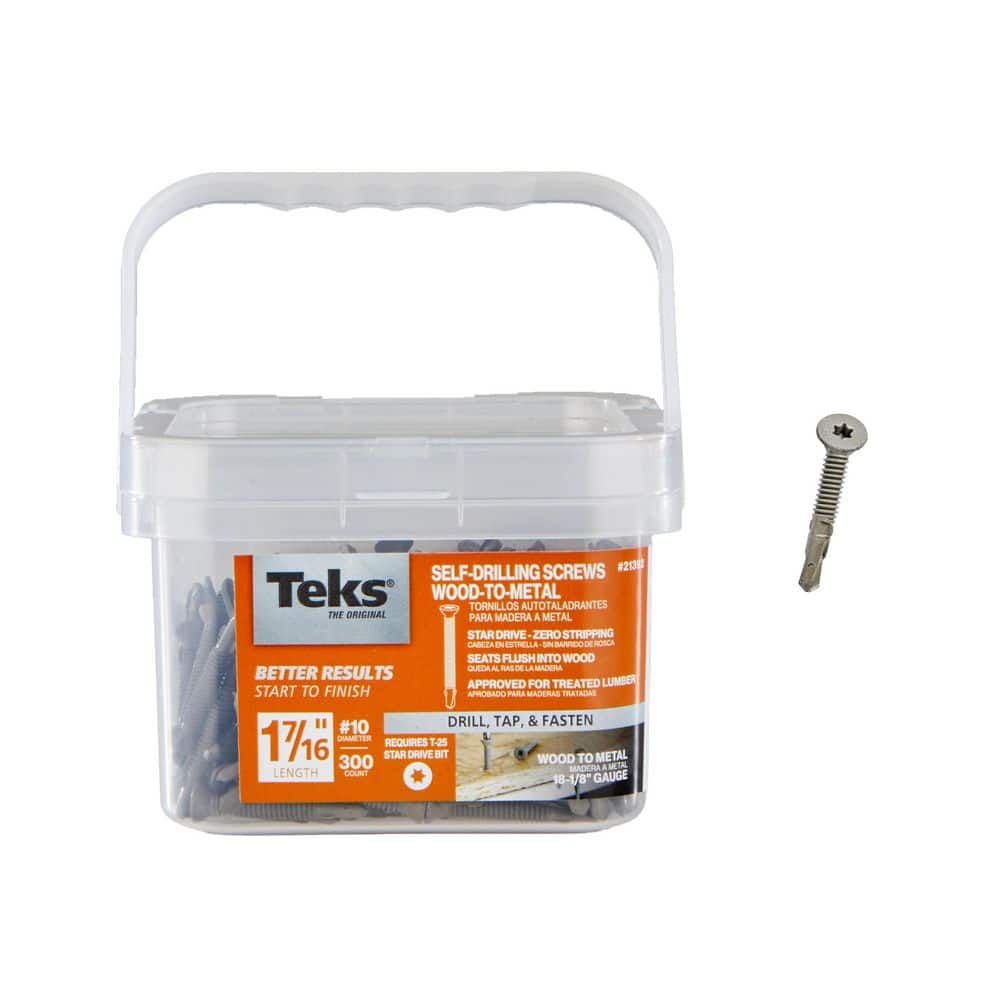 Teks 10 x 1-7/16 in. Star Drive Flat Head Self Tapping with Wings ...