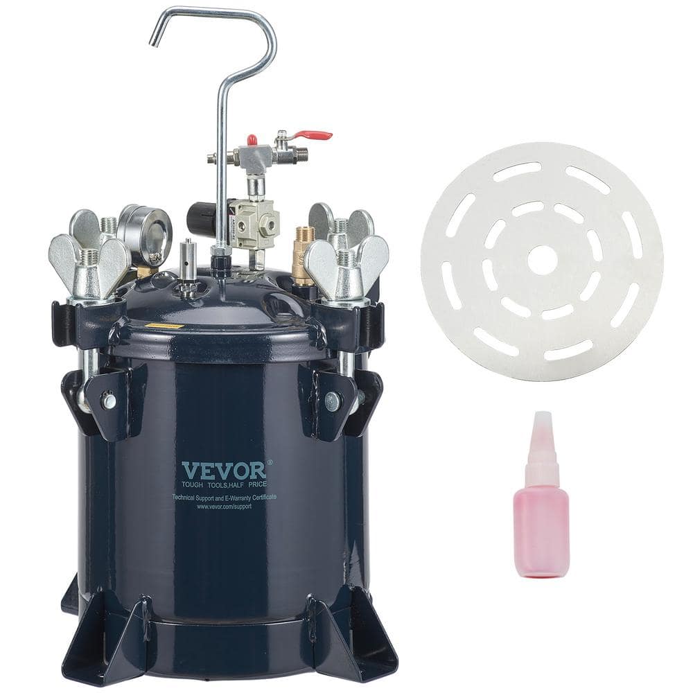 VEVOR 10L/2.5 Gal. Spray Paint Pressure Pot Tank, 70 PSI Max Air Paint ...