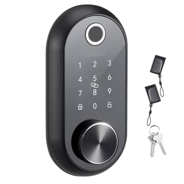 SKYSHALO Fingerprint Door Lock, Matte Black, Electronic Biometric ...