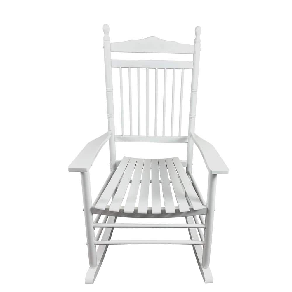 Afoxsos White Wooden Porch Outdoor Rocking Chair HDPH004OT0035 - The ...