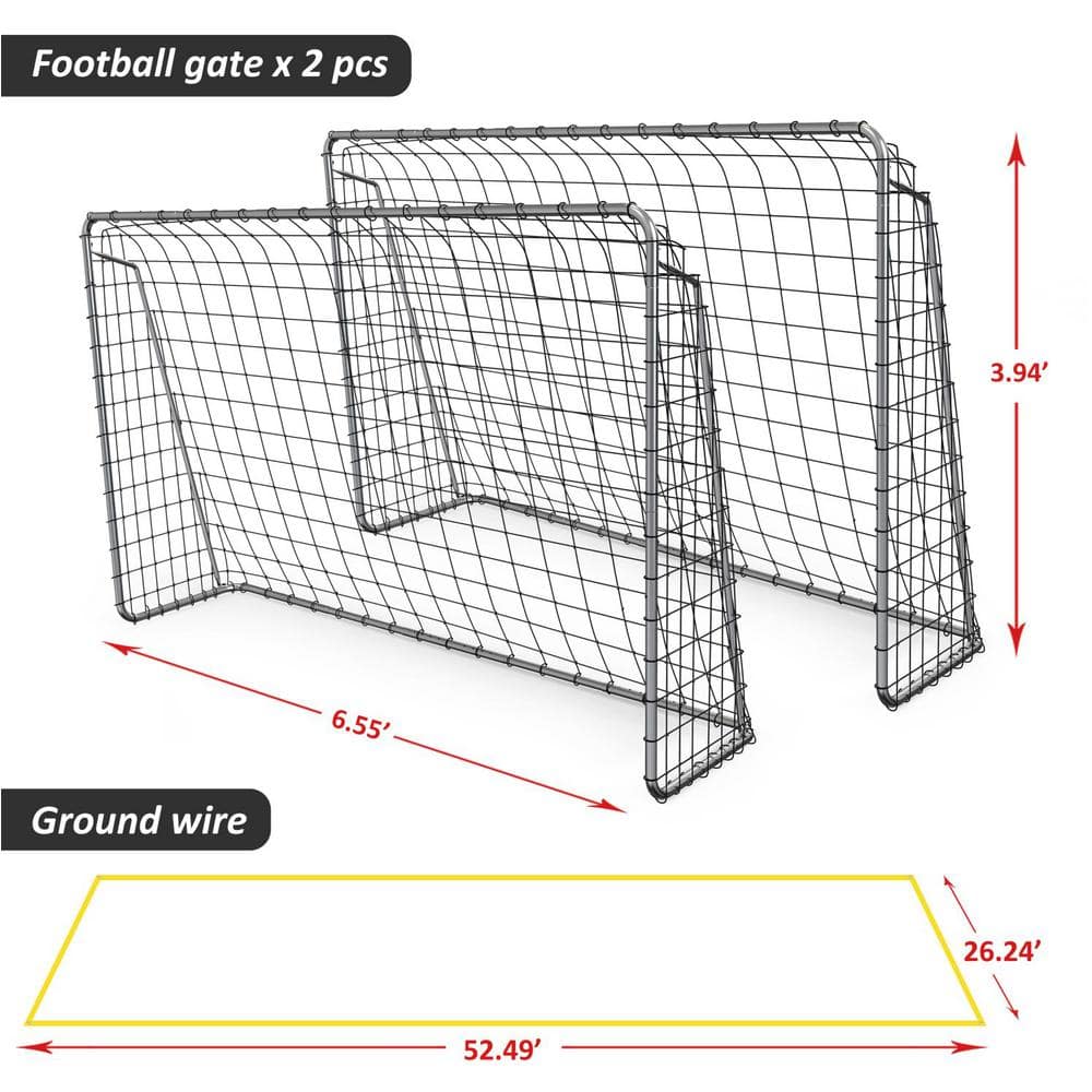 Miscool Any 6.55 ft. W x 3.94 ft. H Galvanized Pipe Portable Soccer ...