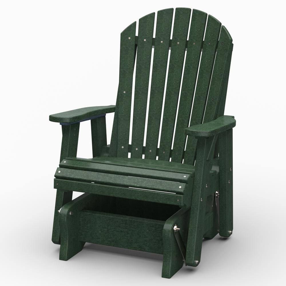 WILDRIDGE Heritage 1-Person Turf Green Plastic Outdoor Glider LCC-106 ...