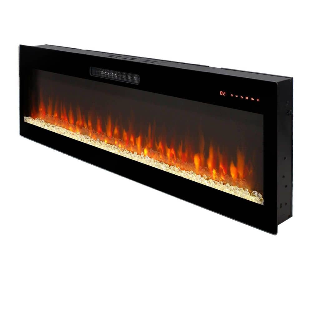 Clihome 50 in. Smart WiFi Electric Fireplace Insert Heater with 16 ...