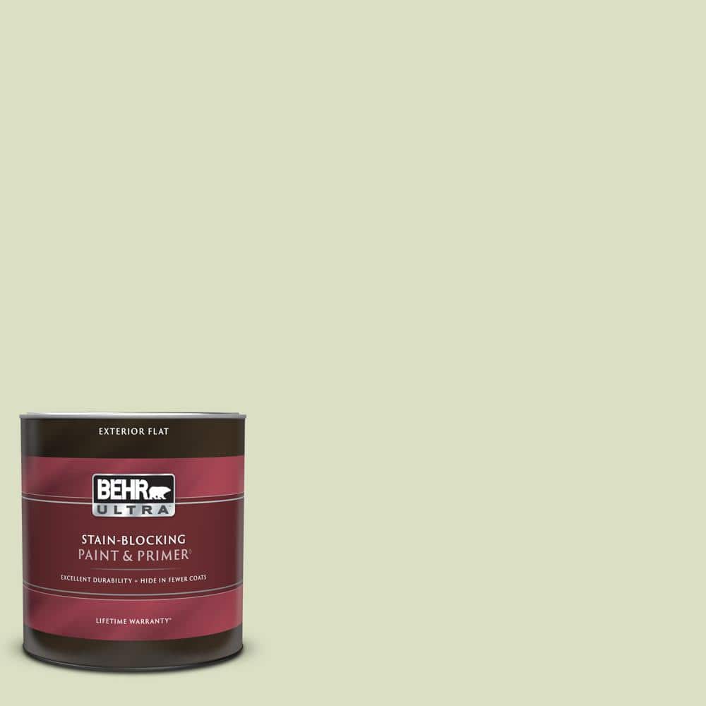 BEHR ULTRA 1 qt. #MQ3-47 Airy Green Flat Exterior Paint & Primer 485004 ...