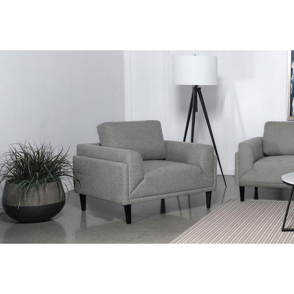 Coaster Rilynn Gray Fabric Track Arms Chair with Cylinder Legs 509526 ...