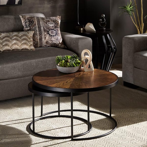 Black round nesting coffee tables store