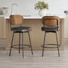 Spruce & Spring Aloysius 27 in. Dark Grey High Back Bar Stools Metal ...