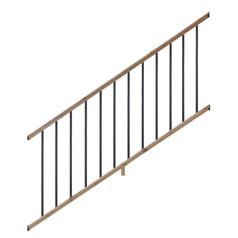 ProWood 6 ft. Cedar Moulded Stair Rail Kit with Aluminum Square ...