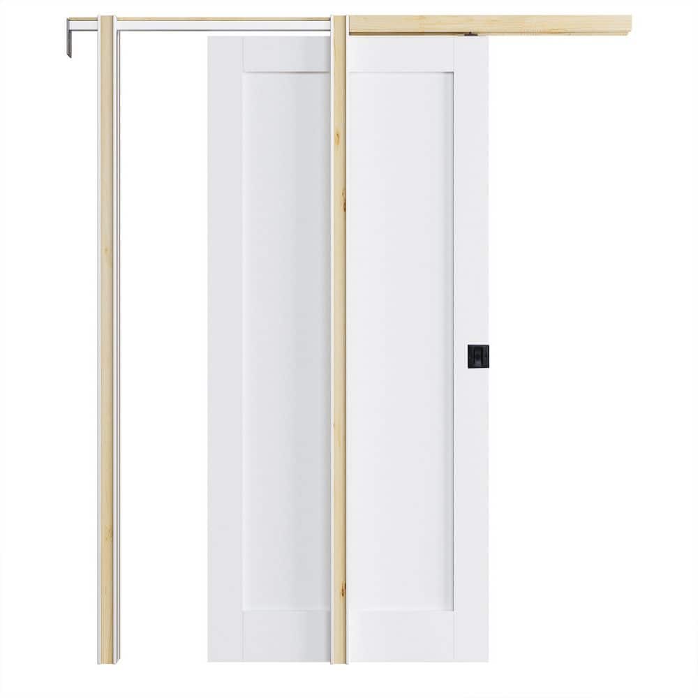 ARK DESIGN 36 in. x 80 in. White Blank Primed Door Slab Wood Pocket ...