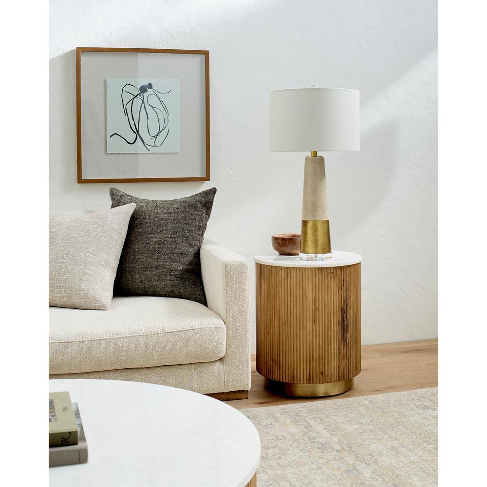 Livabliss Chiara Modern End Table, Brown/Gold, 22 in. H x 18 in. W x 18 in. D S00161091007 - The ...