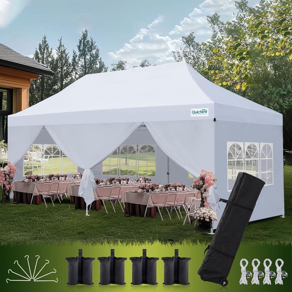 AFAIF 10 ft. x 20 ft. Heavy Duty Pop Up Canopy Party Tent with Enclosed ...
