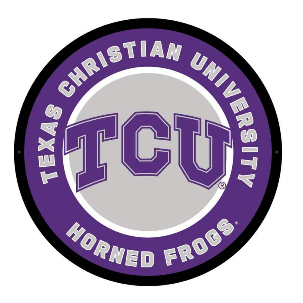 Evergreen TCU Round 23 in. Purple Plug-in LED Lighted Plastic Sign ...