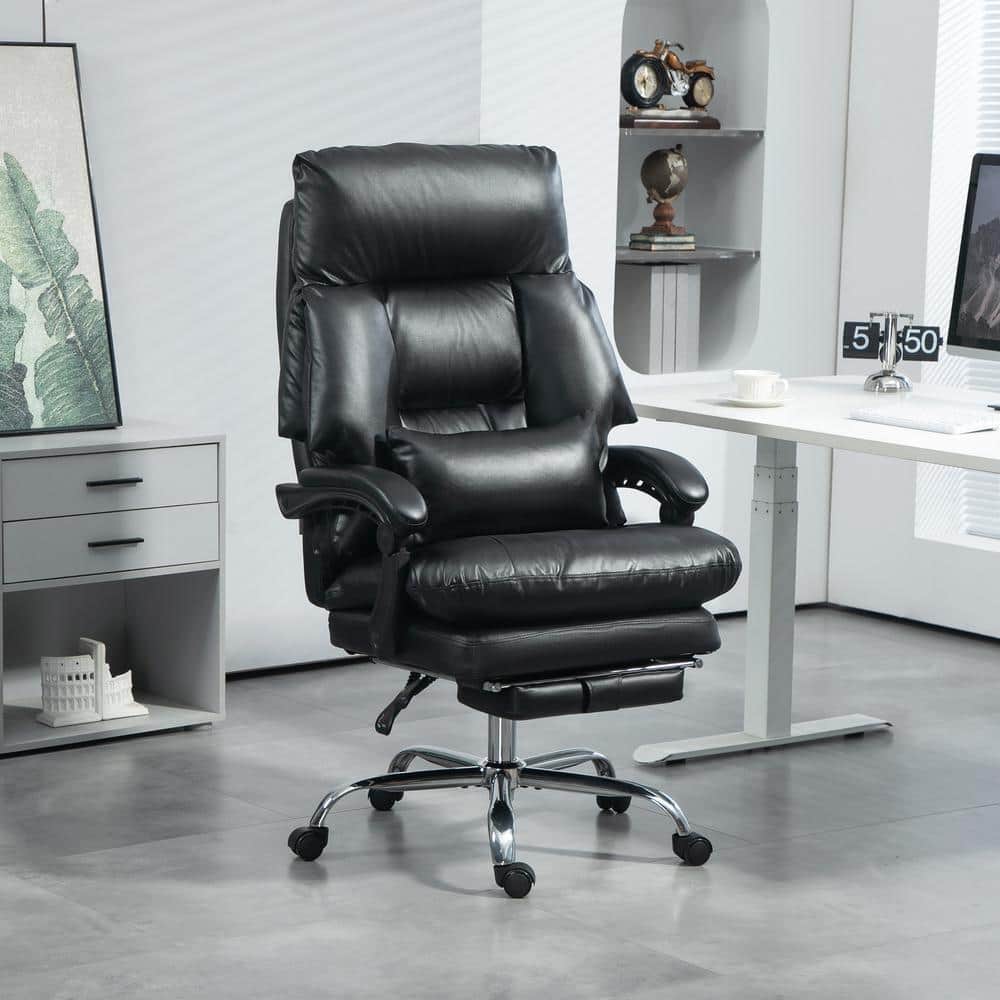 HOMCOM Executive Office Chair, High Back PU Leather Swivel Desk Chair ...