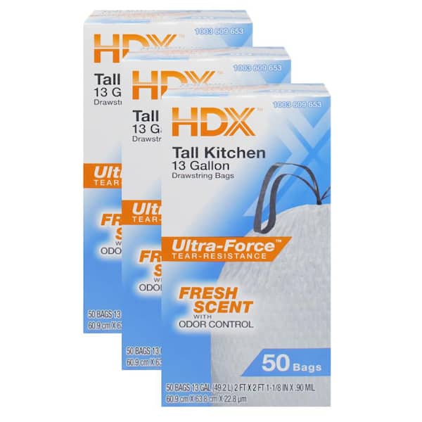 Reviews for HDX 13 Gal. White Fresh Scent Drawstring Trash Bags (150 ...