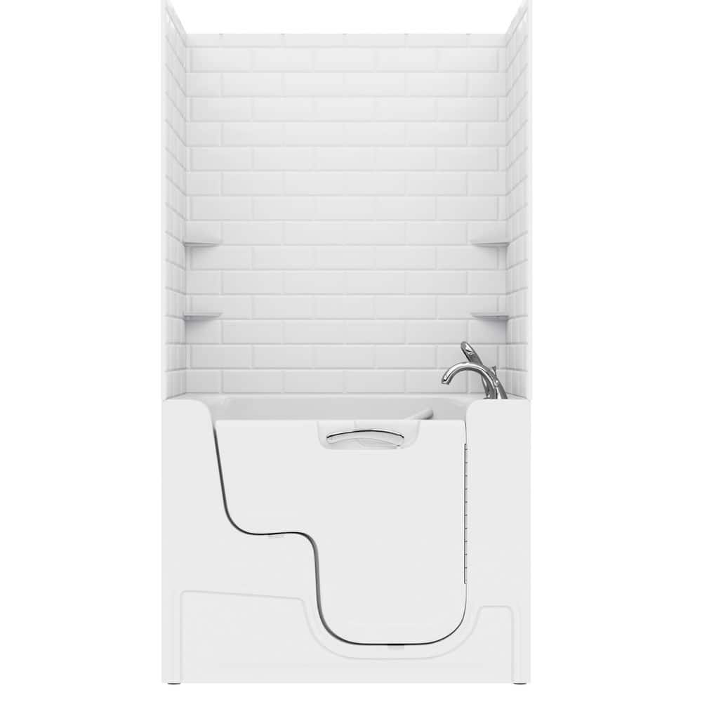 ANZZI Rampart Wall Series 29 in. x 53 in. Right Side Drain Combination ...
