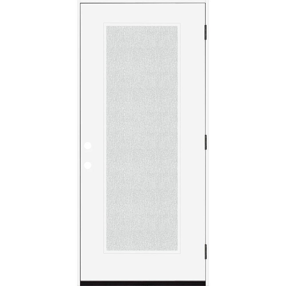 Steves & Sons Legacy 36 in. x 80 in. Full Lite Rain Glass LHOS Primed ...