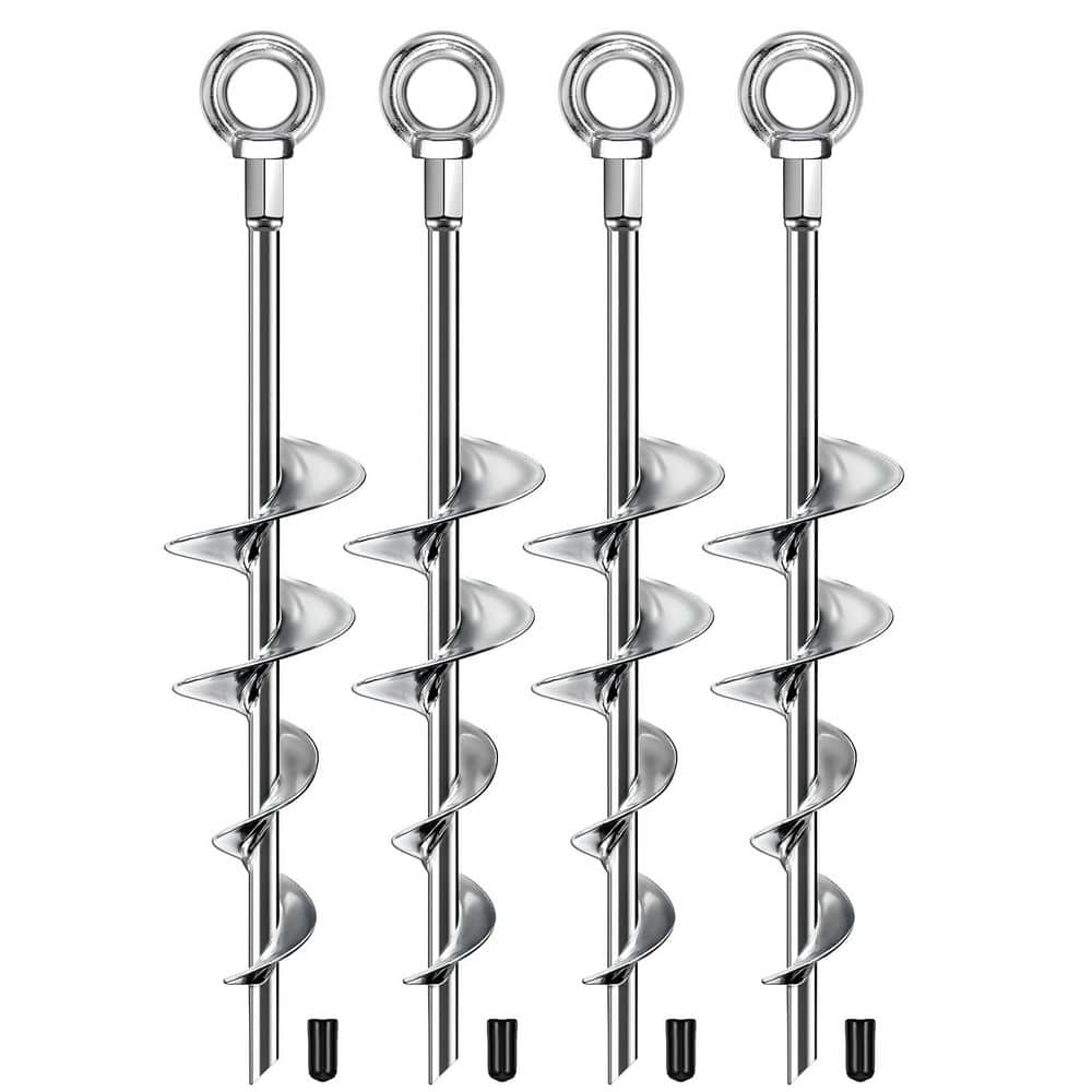 MOEPISY Ground Anchors Screw in, 18 in. Ground Anchors Heavy Duty Metal ...