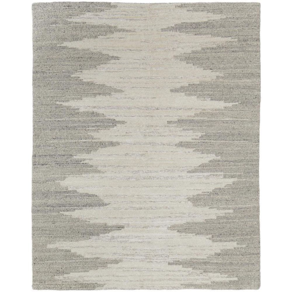 HomeRoots 8 ft. x 12 ft. Gray, Ivory Abstract Area Rug 2000567504 - The ...