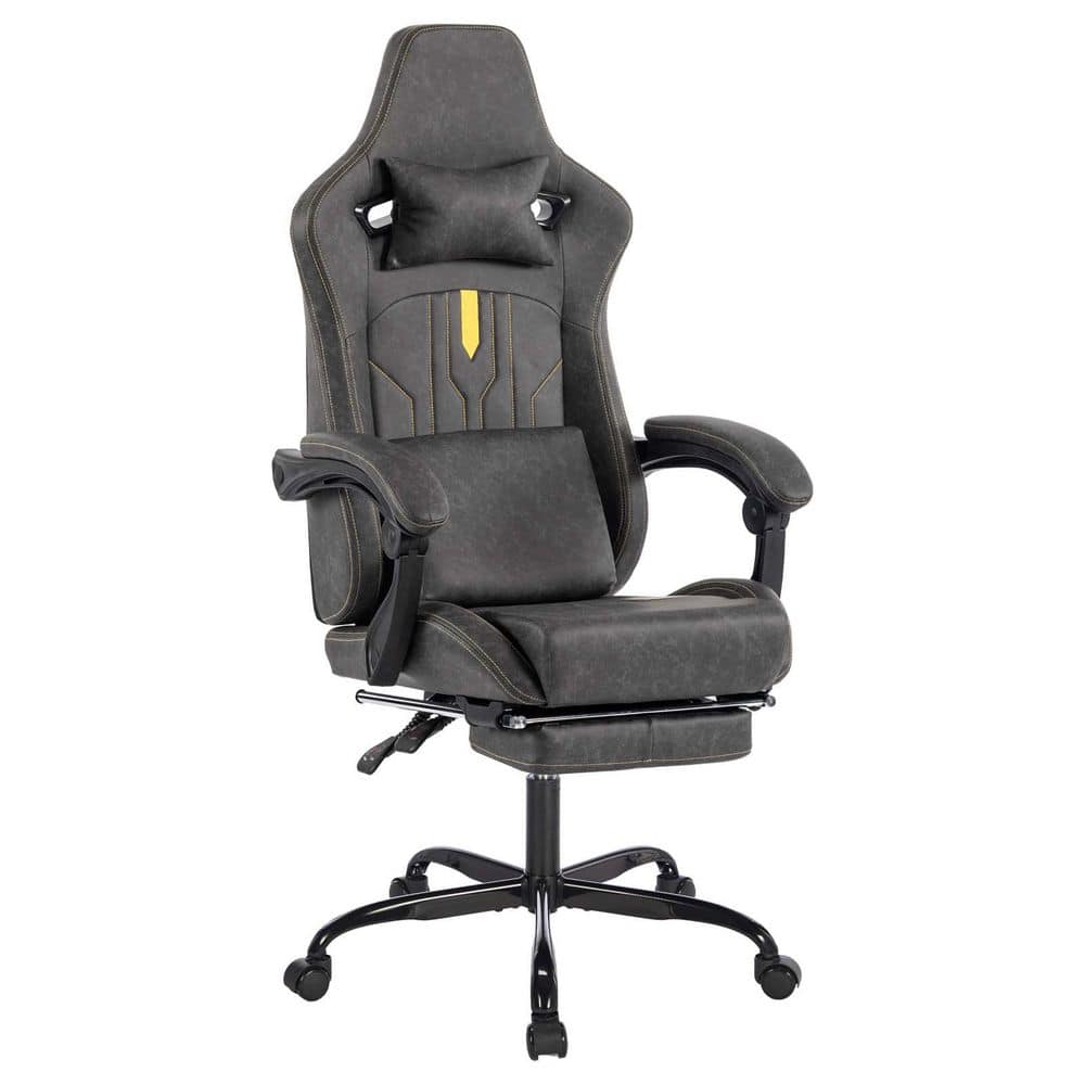 Leather Adjustable Height Gaming Chair Ergonomic Computer Chair with ...