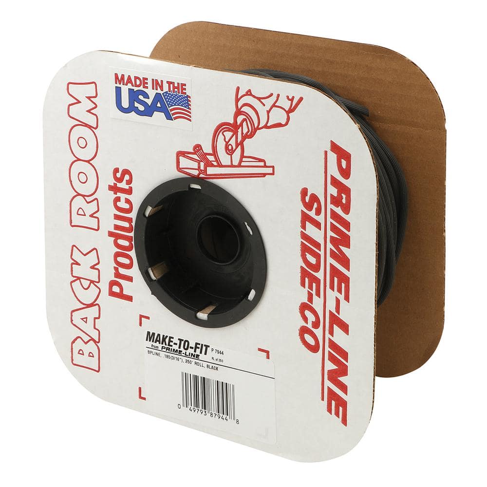 Prime-Line Screen Retainer Spline, 0.185 in. (3/16 in), Black, 1 Roll ...
